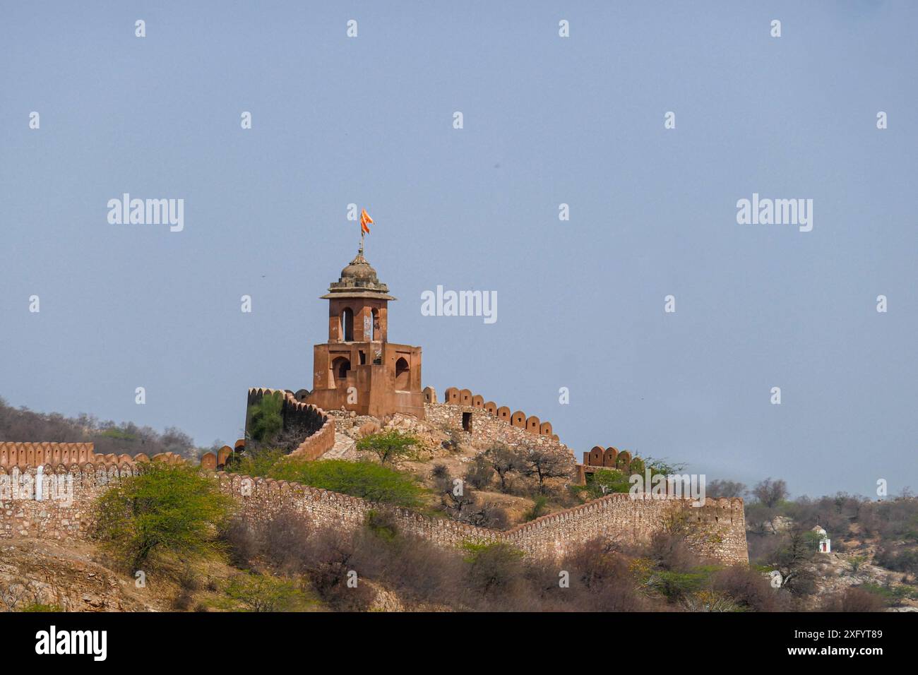 A scenic view of the Amber Fort in Jaipur, India, with its ancient ...