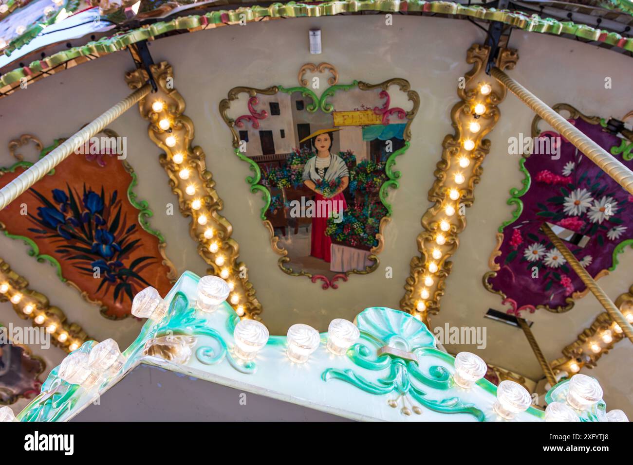 An old fashioned carousel in Nice, France Stock Photo - Alamy