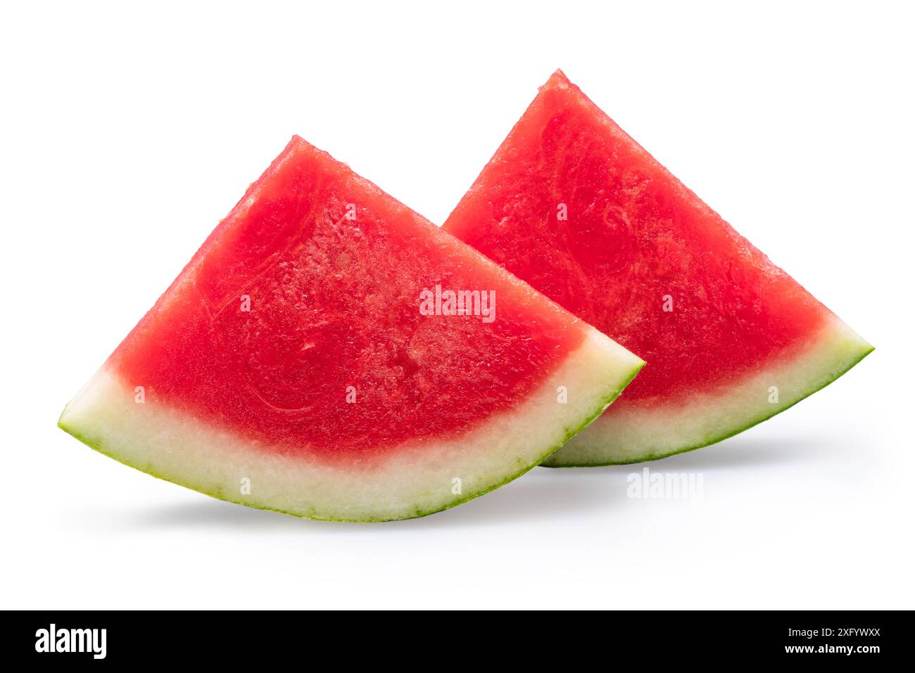 Watermelon triangle slices without seeds isolated on white background ...