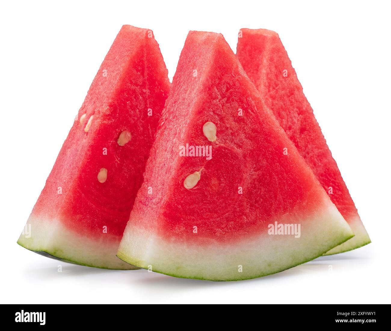 Watermelon triangle slices isolated on white background. Clipping path ...