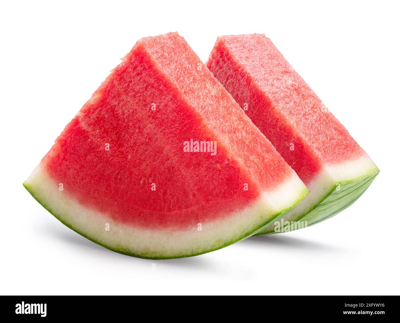 Watermelon triangle slices without seeds isolated on white background ...