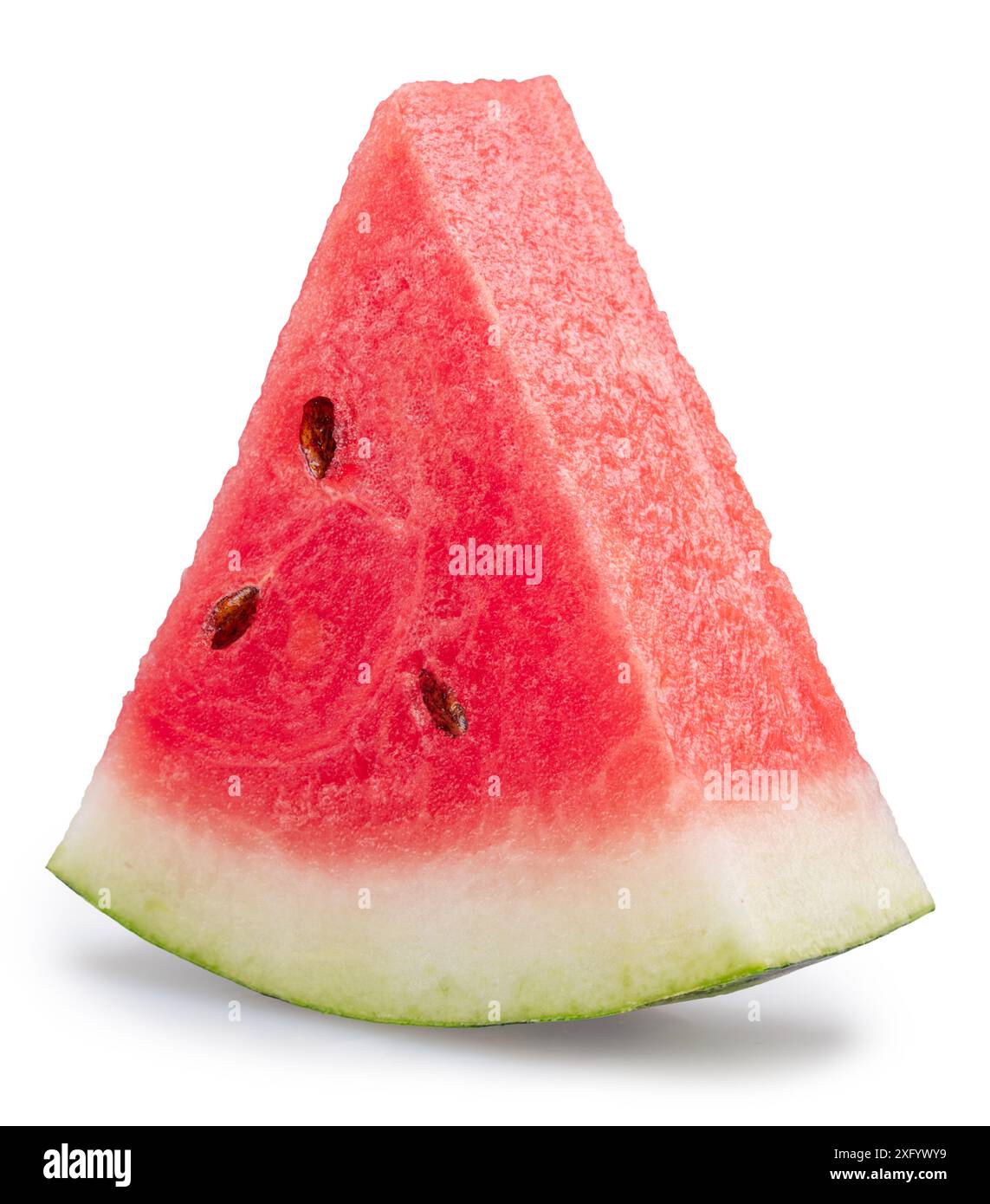 Watermelon triangle slice with seeds isolated on white background ...