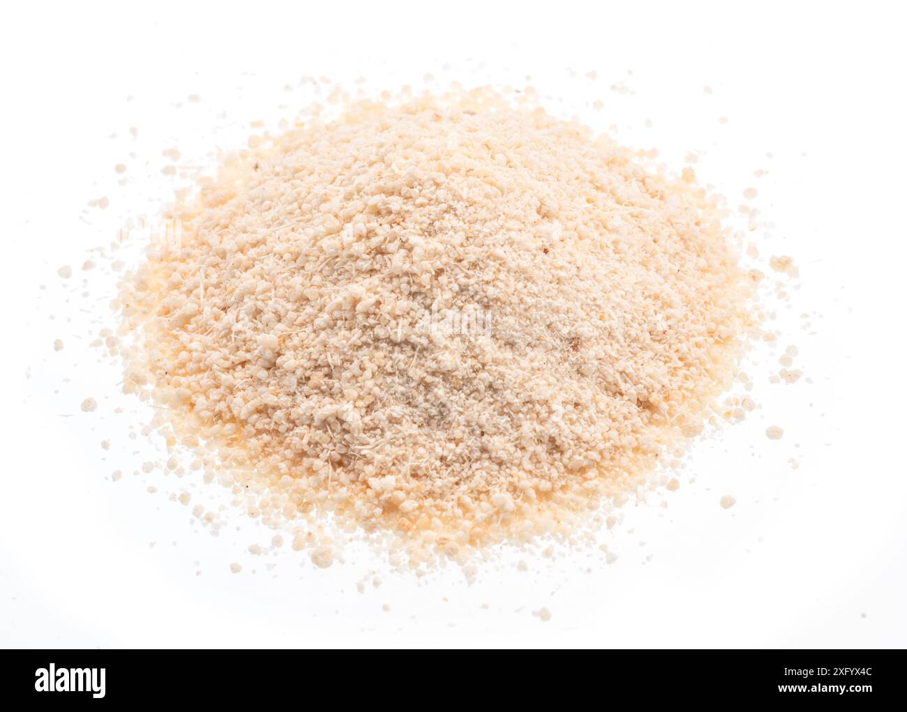 Pile of manioc or cassava flour isolated on white background Stock ...