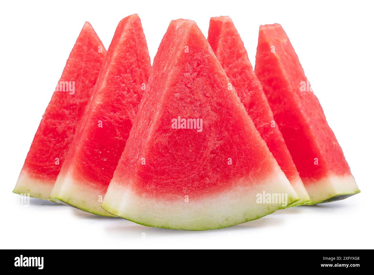 Watermelon triangle slices without seeds isolated on white background ...