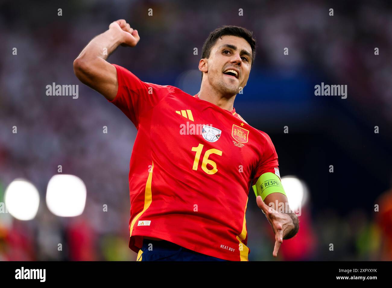 Stuttgart, Germany. 5 July 2024. Rodri of Spain celebrate at the end of ...