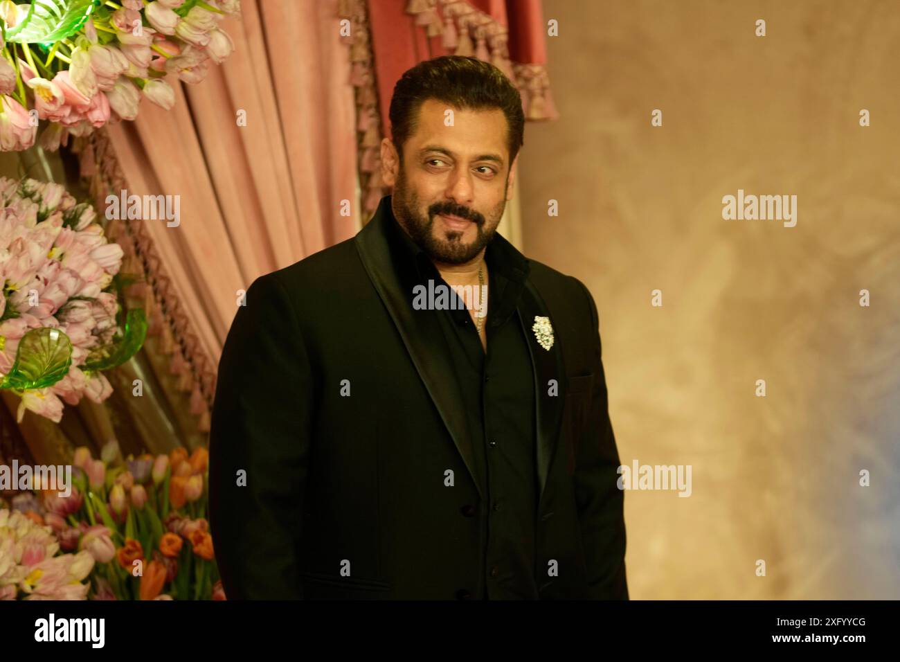 Bollywood actor Salman Khan poses for a picture during pre-wedding ...