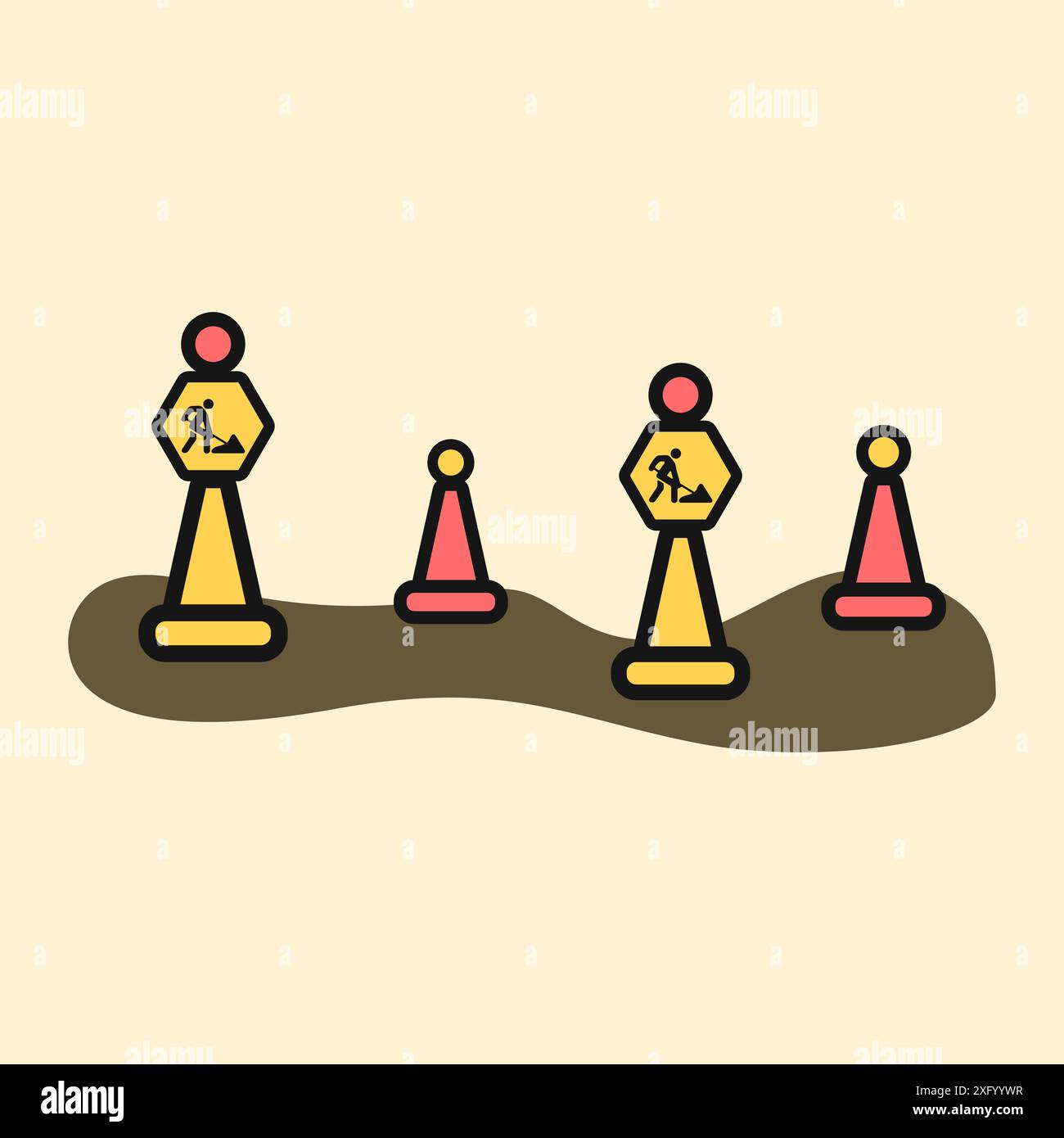 Road warning sign vector. icon for error on a website page. Set of ...