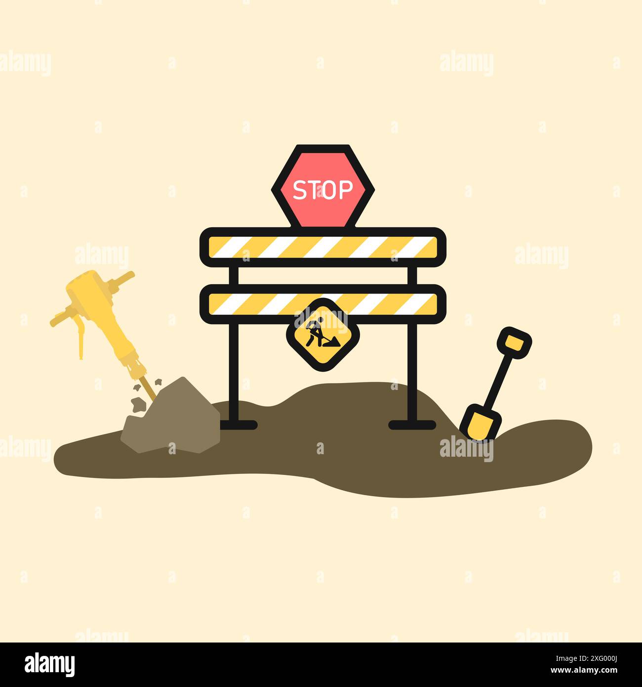 Road warning sign vector. icon for error on a website page. Set of ...