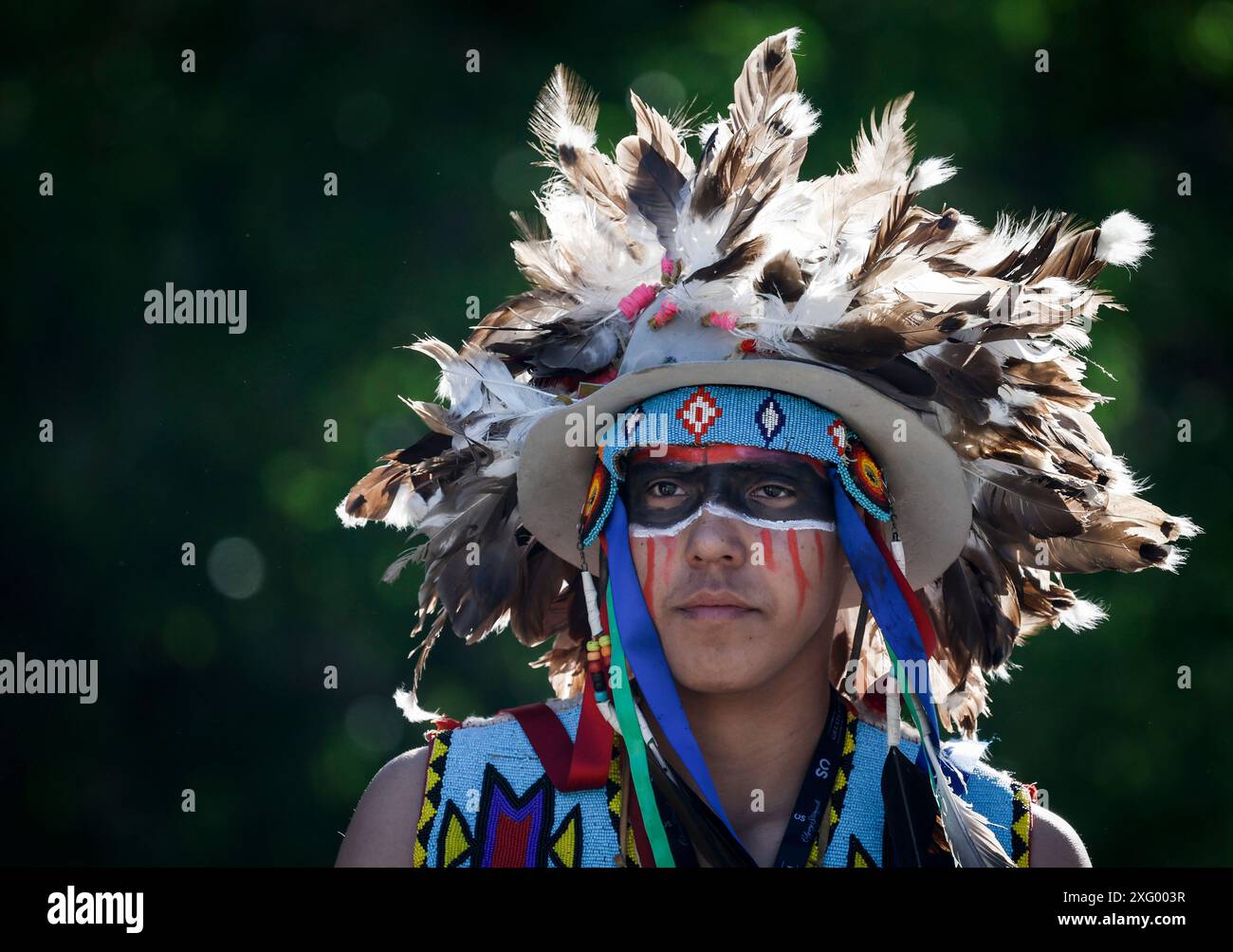 Calgary, Canada. 05th July, 2024. Stetson Whitney of the Tsuut'ina ...