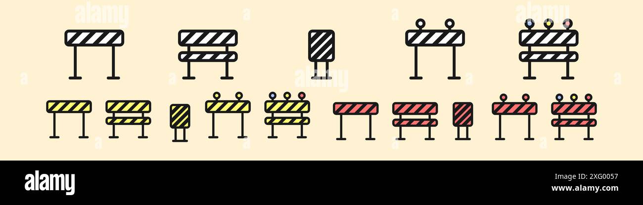 Construction safety fence. Prohibition fence vector. Warning signs ...