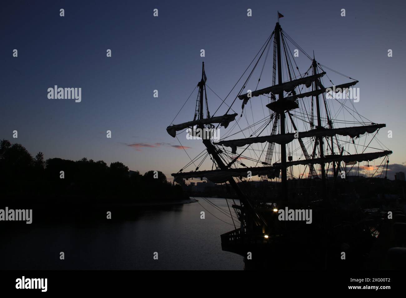 Newcastle, UK. July 5th, 2024. The Galeón Andalucía is a replica of the ...