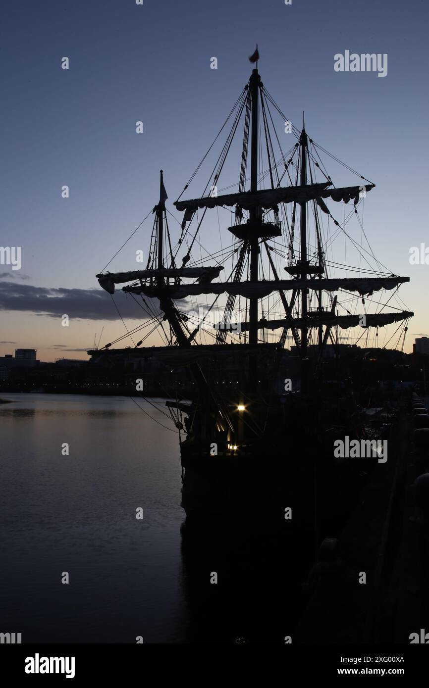 Newcastle, UK. July 5th, 2024. The Galeón Andalucía is a replica of the ...