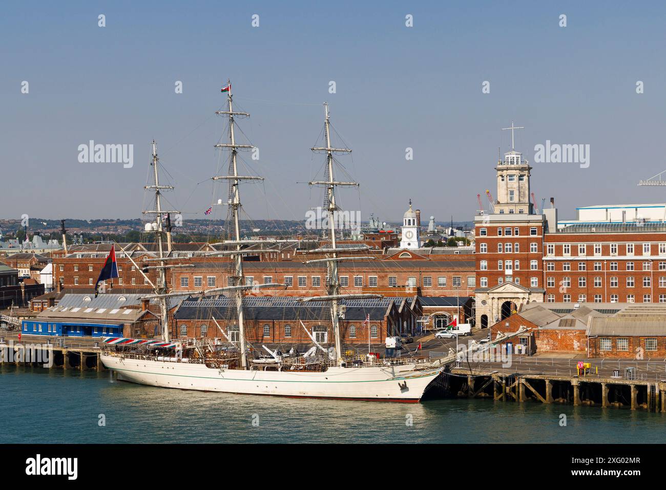 Shabab Oman II training ship moored outside HMS King Alfred and ...