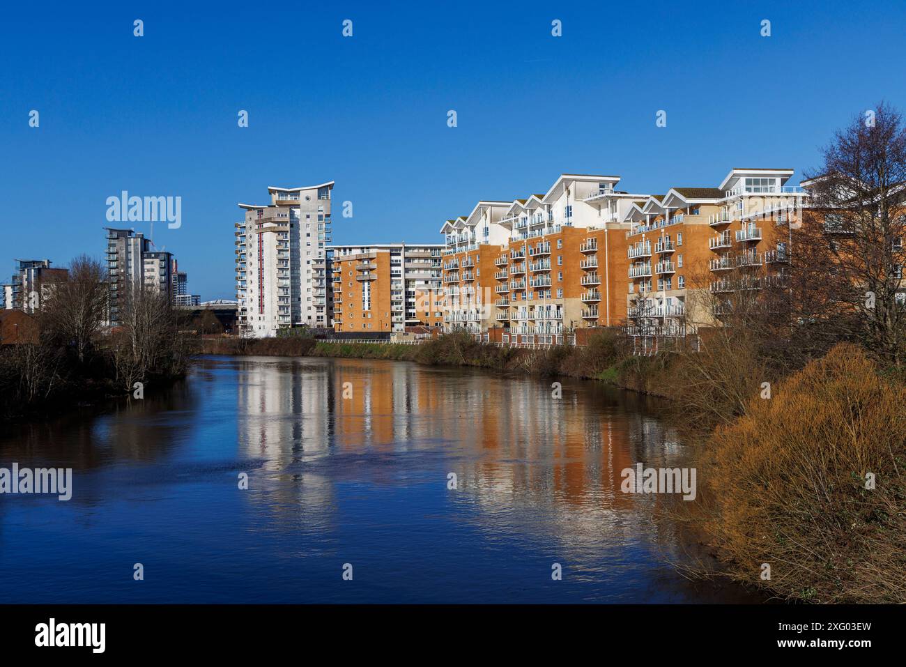 Apartments on the River Taff, Cardiff, Wales, UK Stock Photo - Alamy