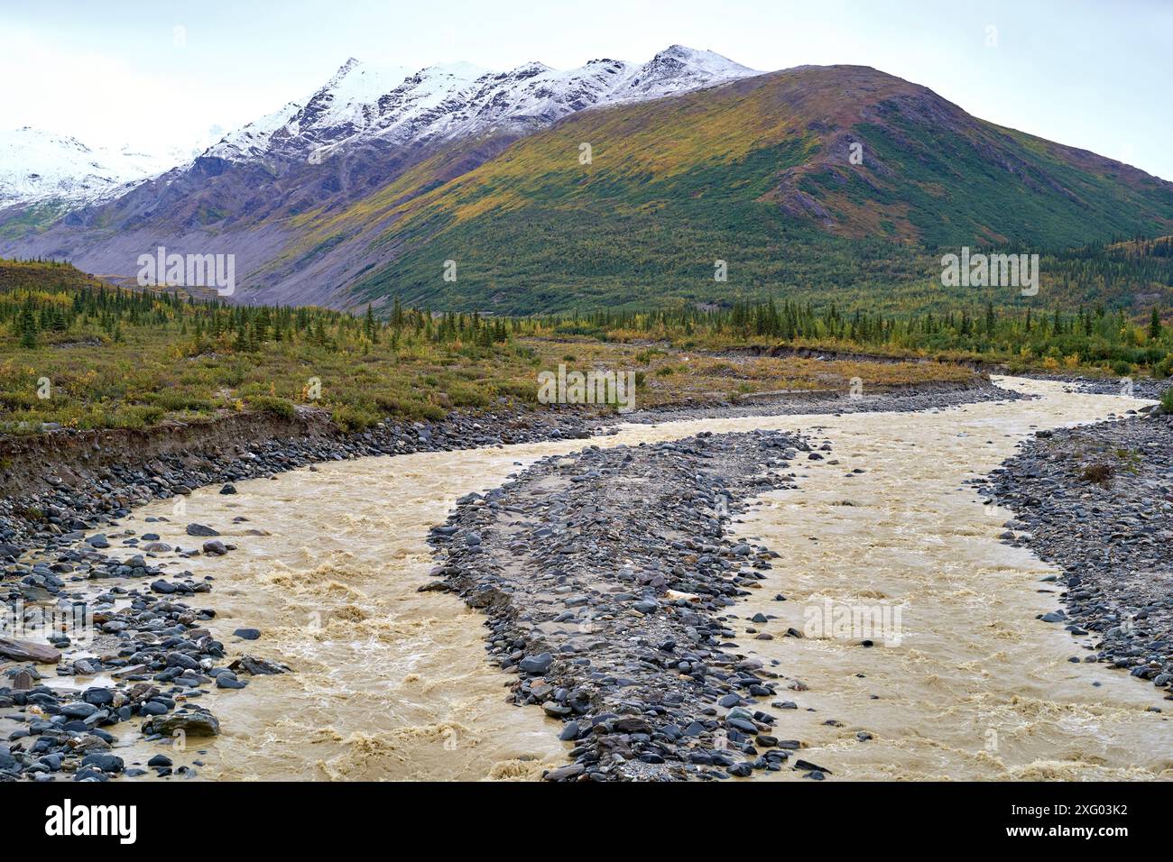 Tundra in autumn along the Delta River, Alaska, USA Stock Photo - Alamy