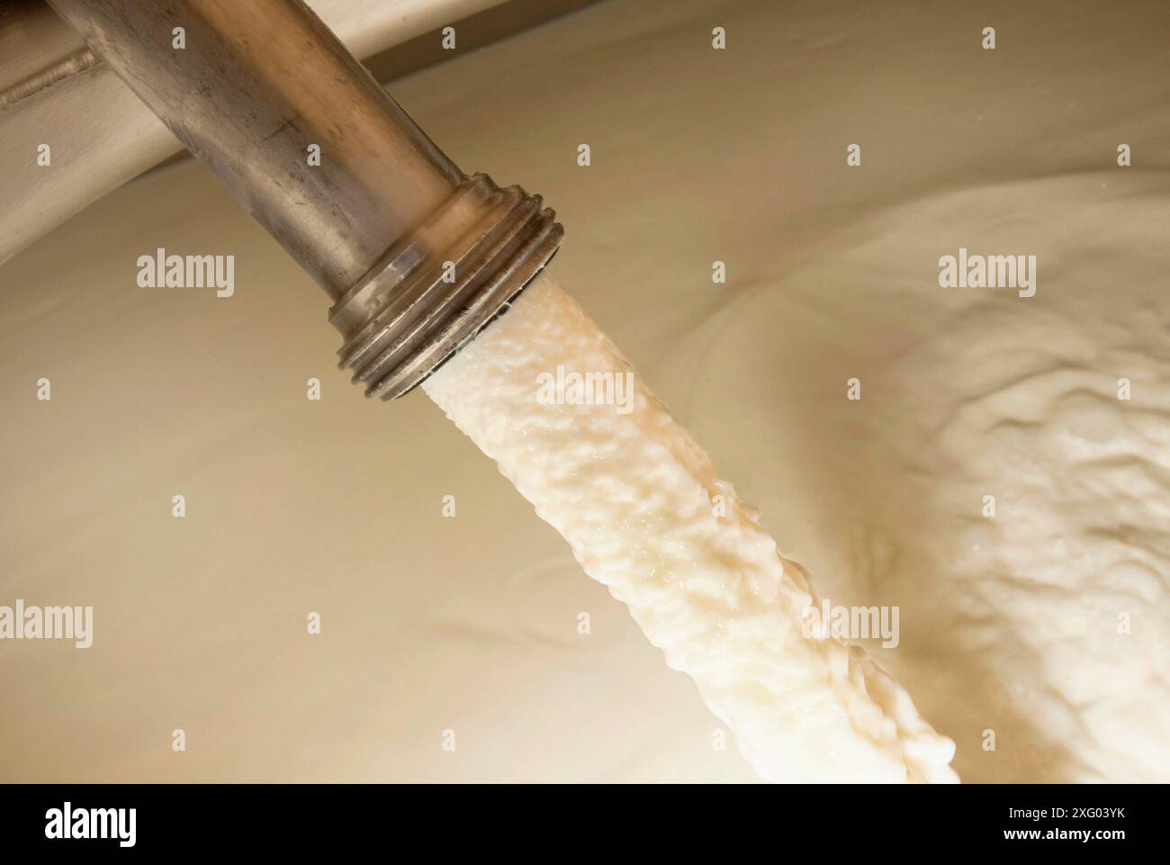 Filling a refrigerated milk tank, France Stock Photo - Alamy