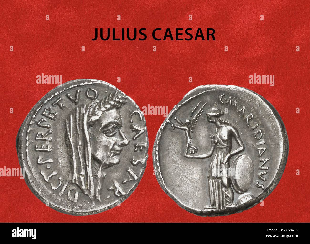 Julius Caesar Antique Roman Silver Denarius Stock Photo - Alamy