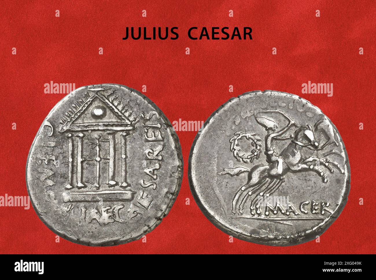 Julius Caesar Antique Roman Silver Denarius Stock Photo - Alamy
