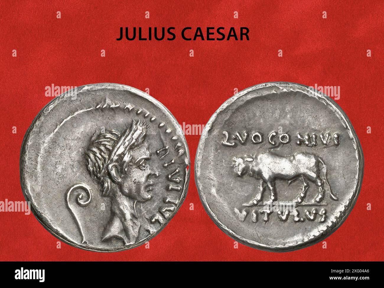 Julius Caesar Antique Roman Silver Denarius Stock Photo - Alamy