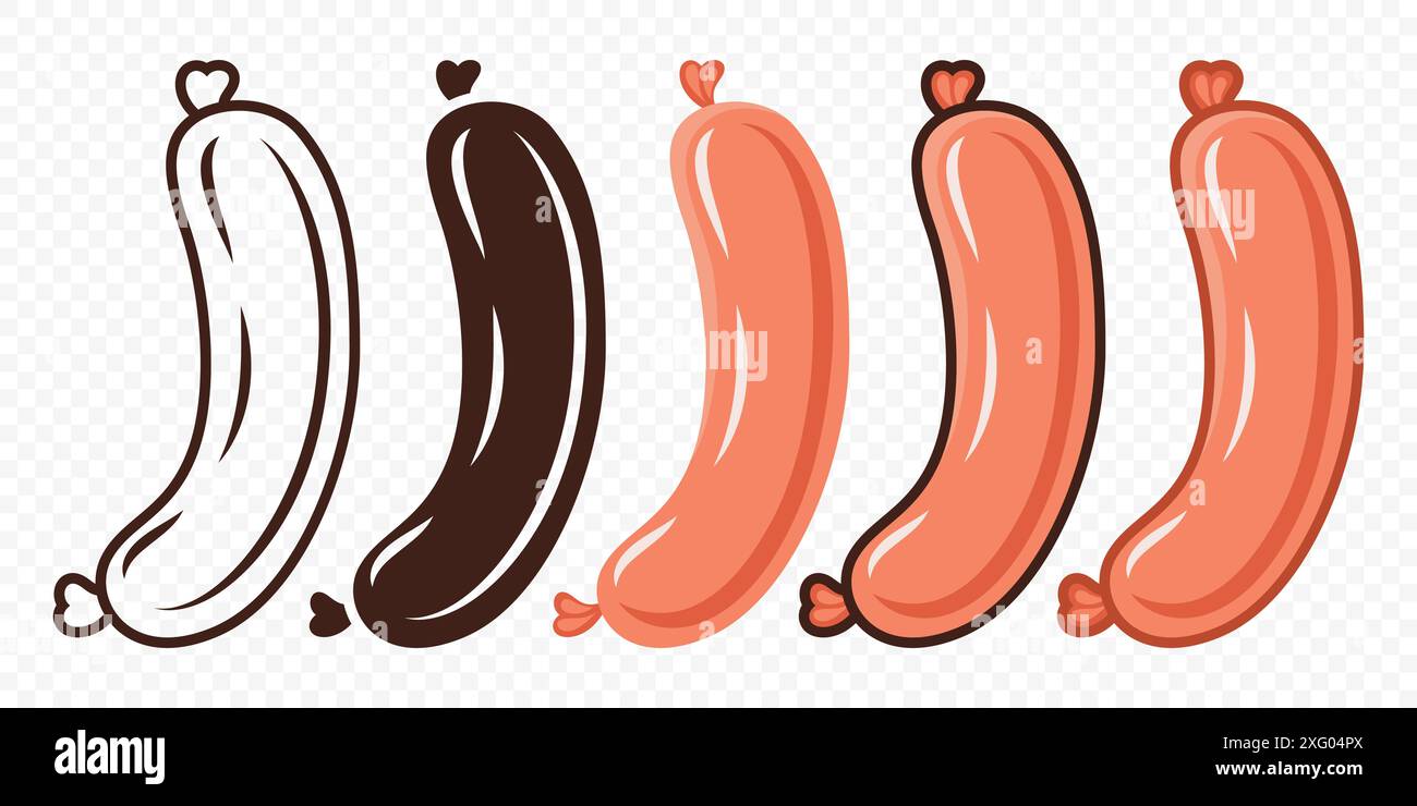 Vector Sausage Icon Set. Cartoon Sausage Symbol, Isolated. Sausages ...