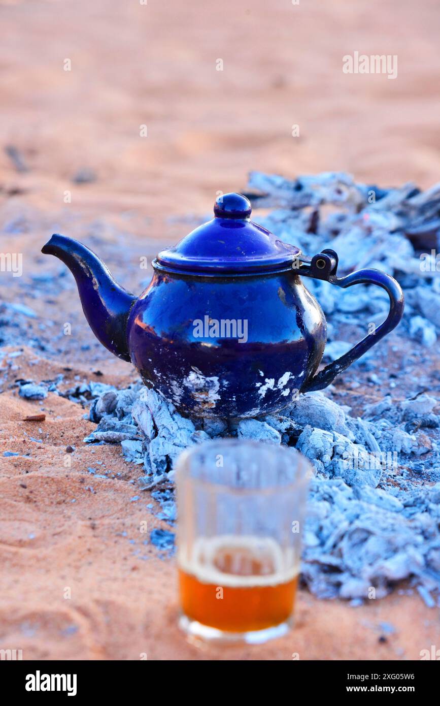 Tea at a camp in the desert. Chinguetti. Ancient ksour of Ouadane ...