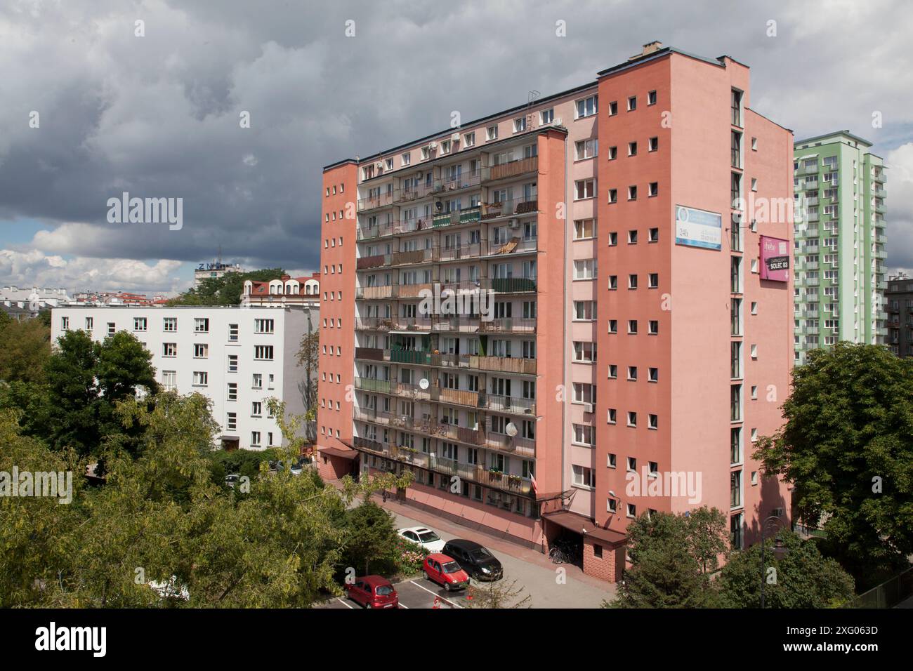 Tower block in Warsaw Stock Photo - Alamy