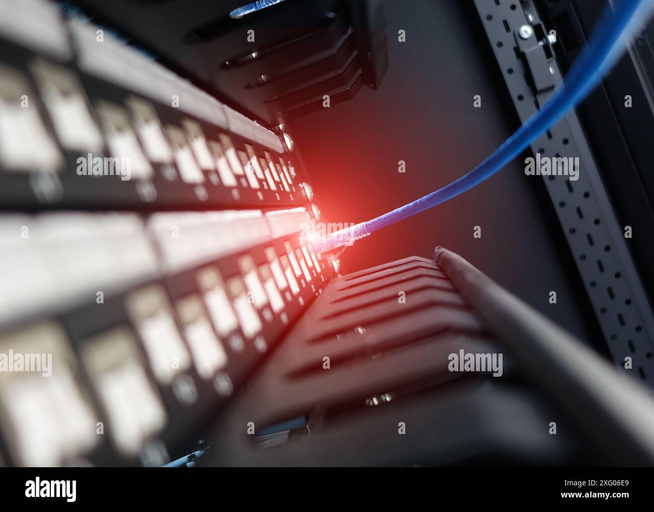 close up of network cables in a data center Stock Photo - Alamy