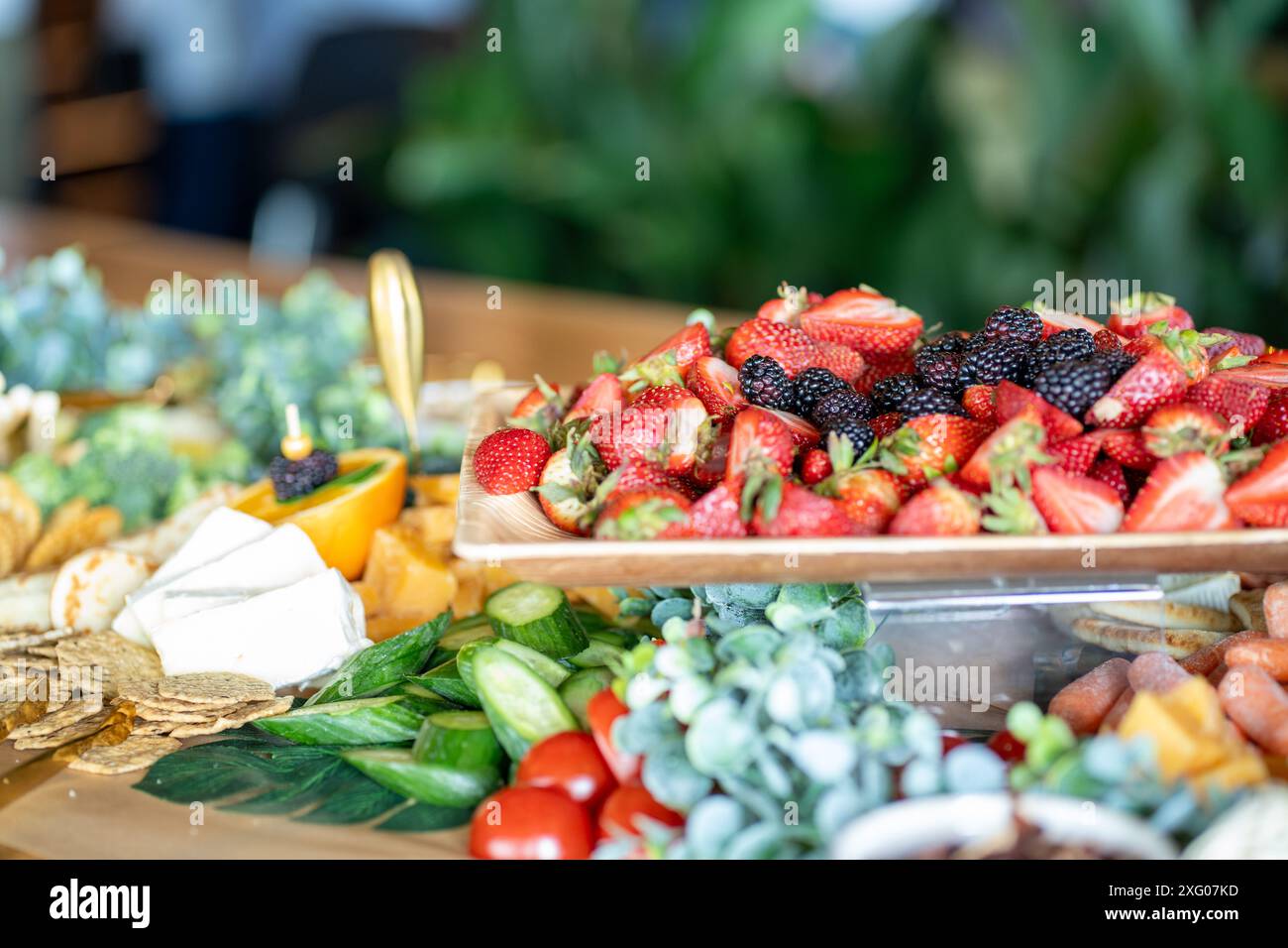 Table filled with various appetizer food Stock Photo - Alamy