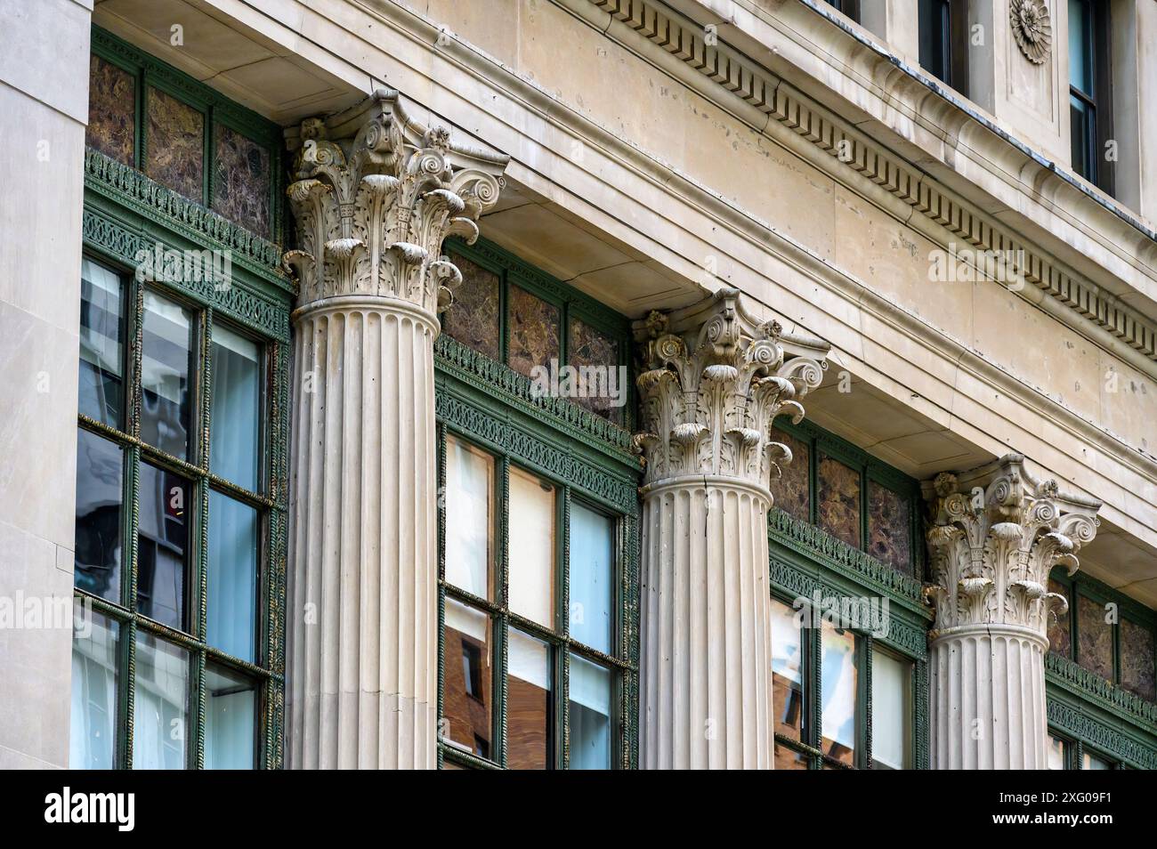 Architectural columns with beautiful capitals, Detroit, USA Stock Photo ...