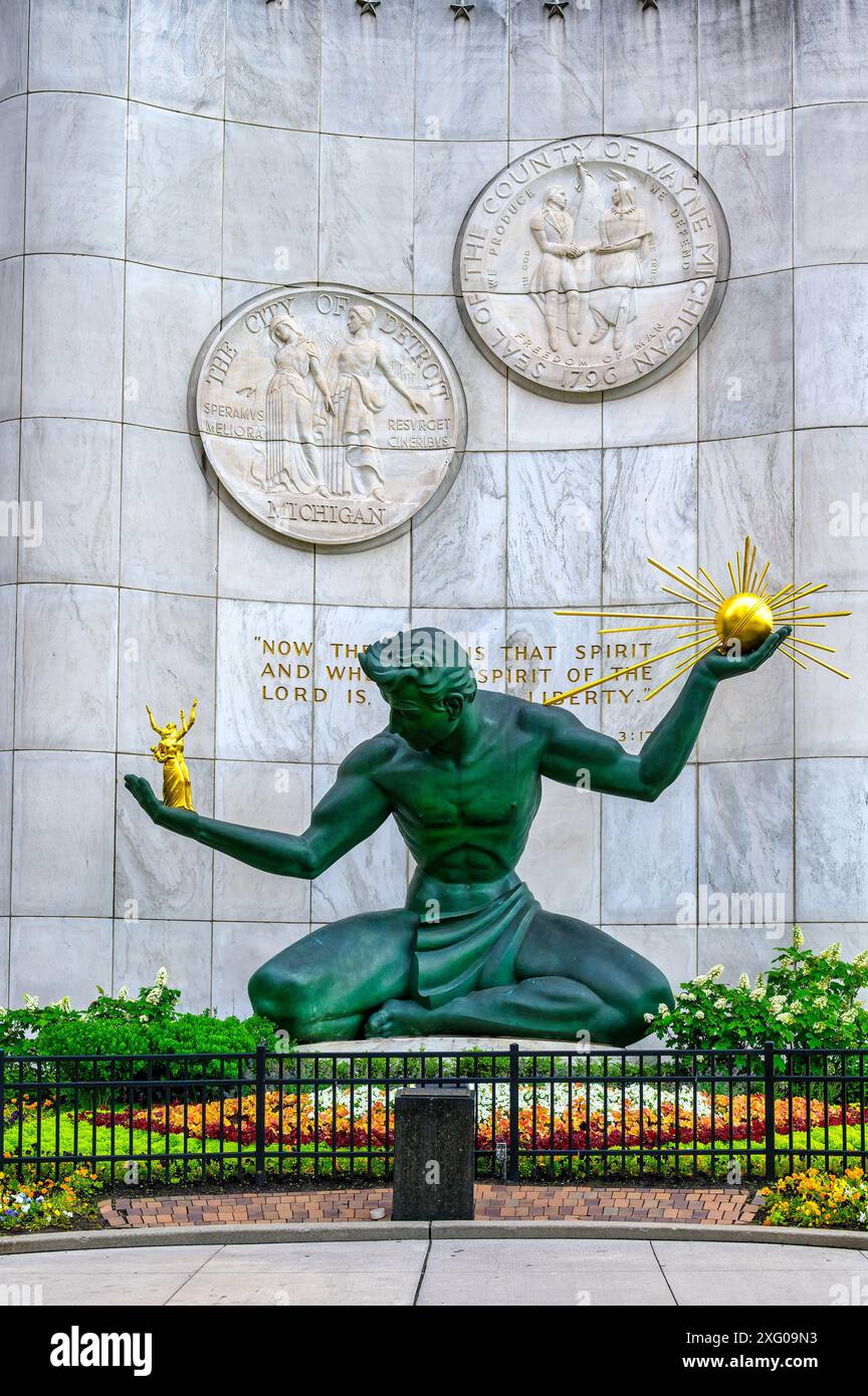 The Spirit of Detroit Monument Sculpture Art Statue, Detroit, Michigan ...
