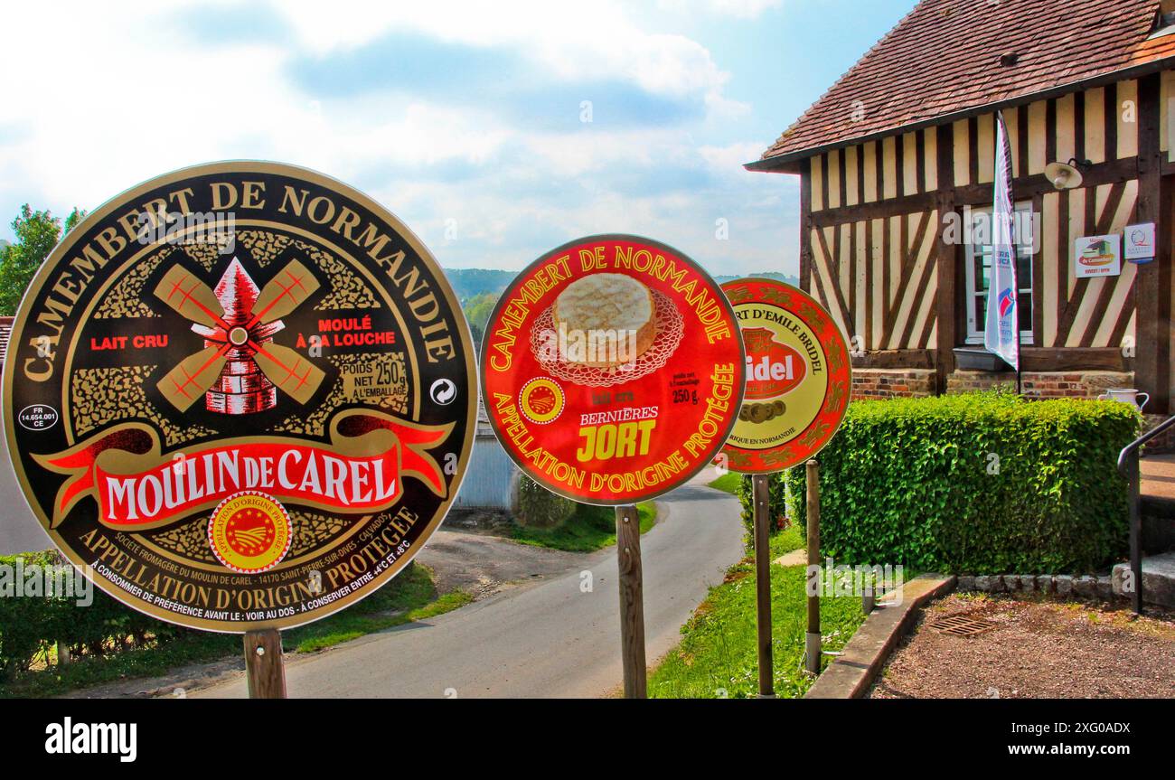 Village of Camembert, home of the famous cheese, Camembert Museum, Orne ...