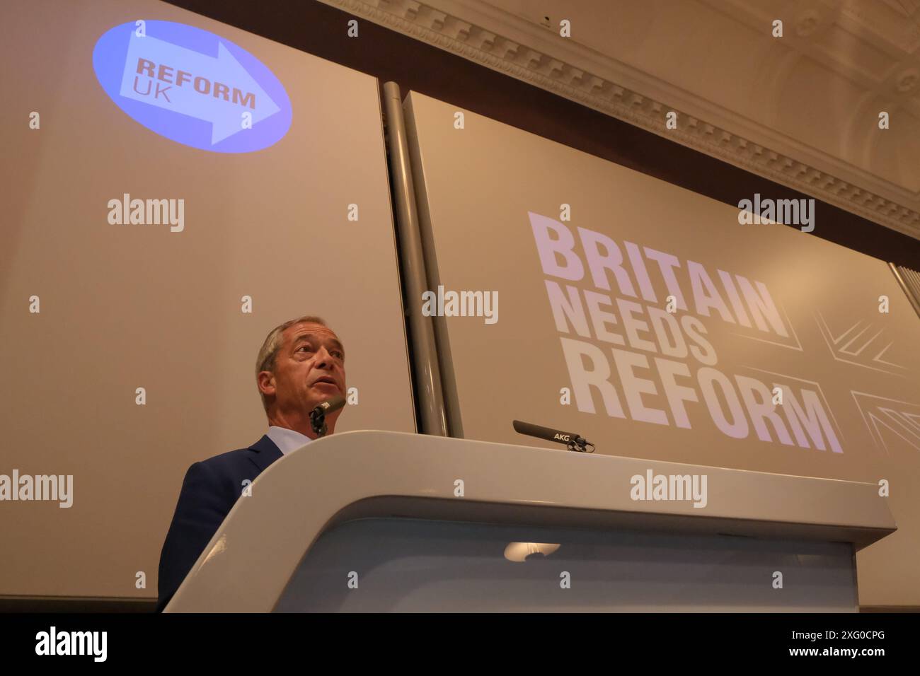 London, UK, 5th July, 2024. A Reform UK press conference took place in ...