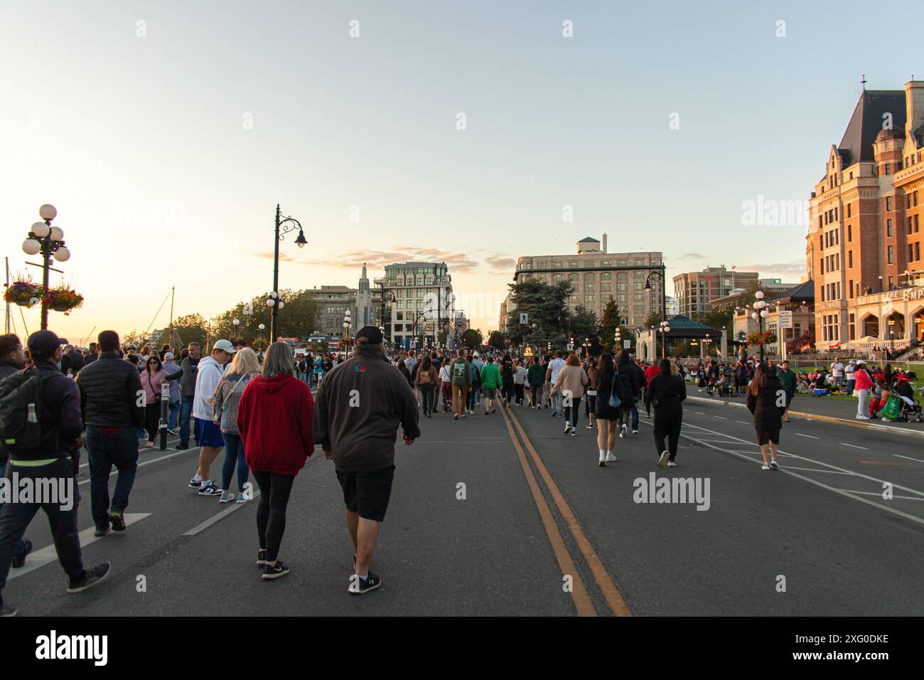 Victoria, CANADA - Jul 1 2024 : A crowd of people walking on Government ...
