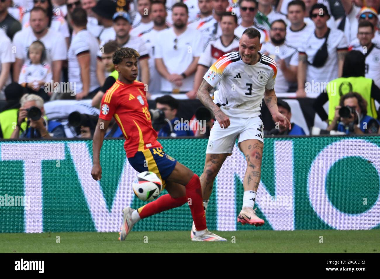 David Raum (Germany)Lamine Yamal (Spain) during the UEFA Euro Germany ...