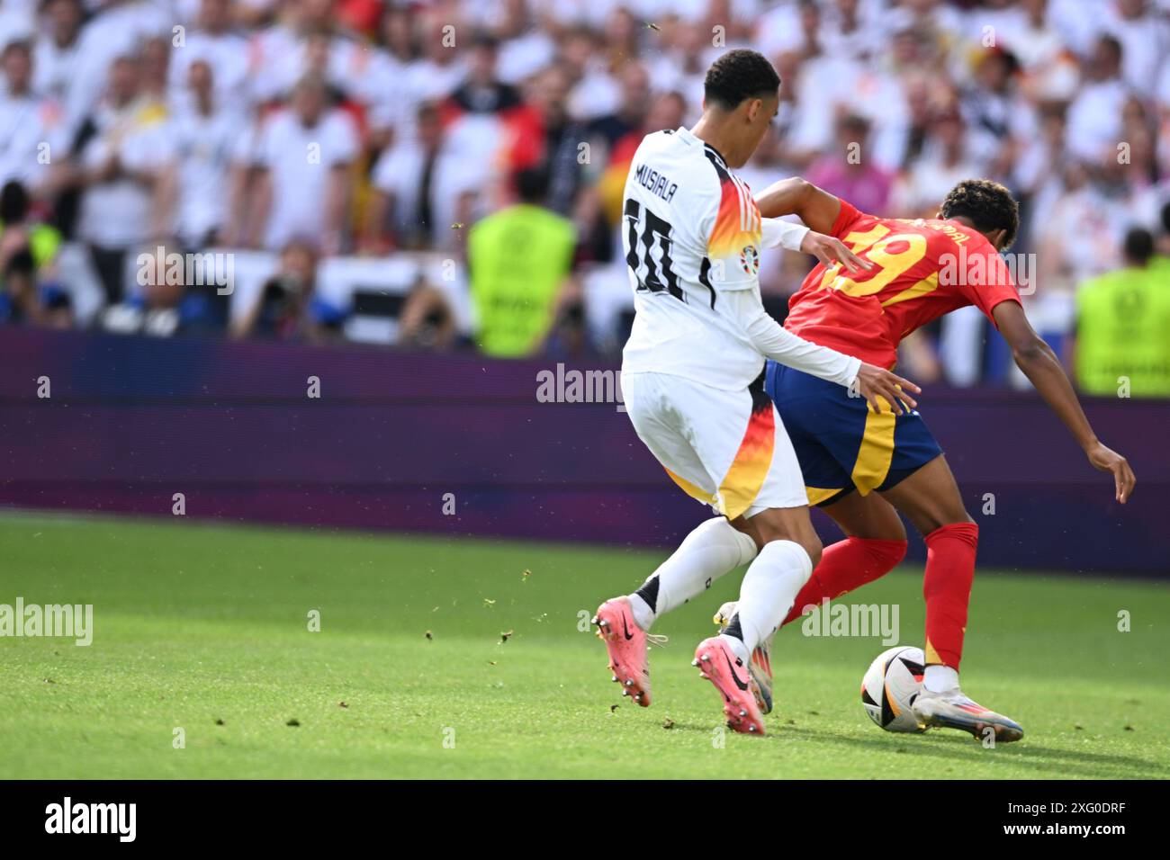 Lamine Yamal (Spain)Jamal Musiala (Germany) during the UEFA Euro ...