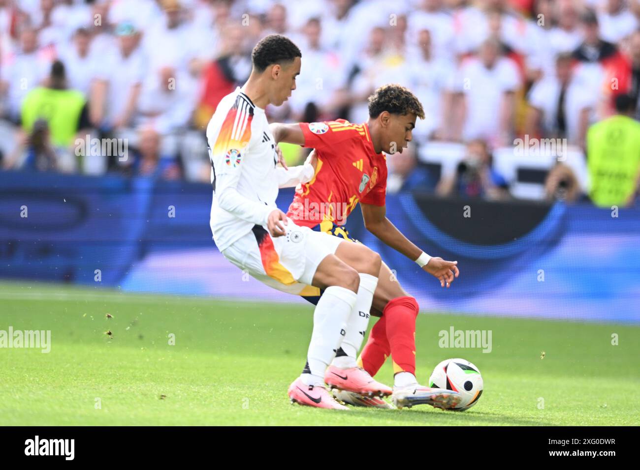 Lamine Yamal (Spain)Jamal Musiala (Germany) during the UEFA Euro ...