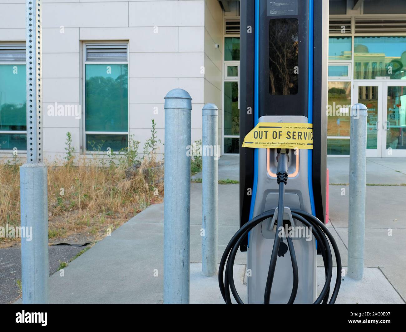 Public electric vehicle car charging station with Temporarily Out of ...