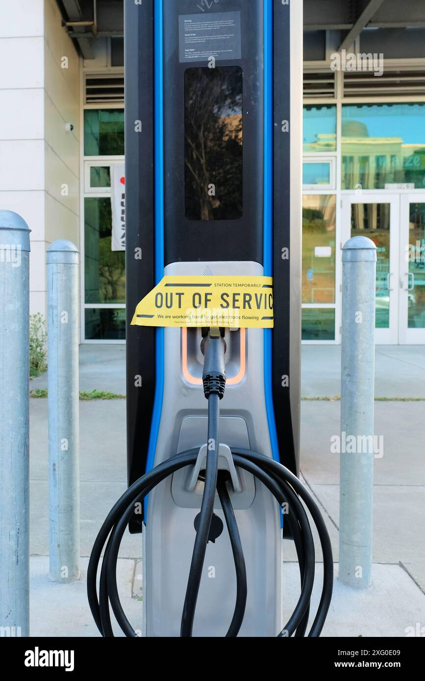 Public electric vehicle car charging station with Temporarily Out of ...