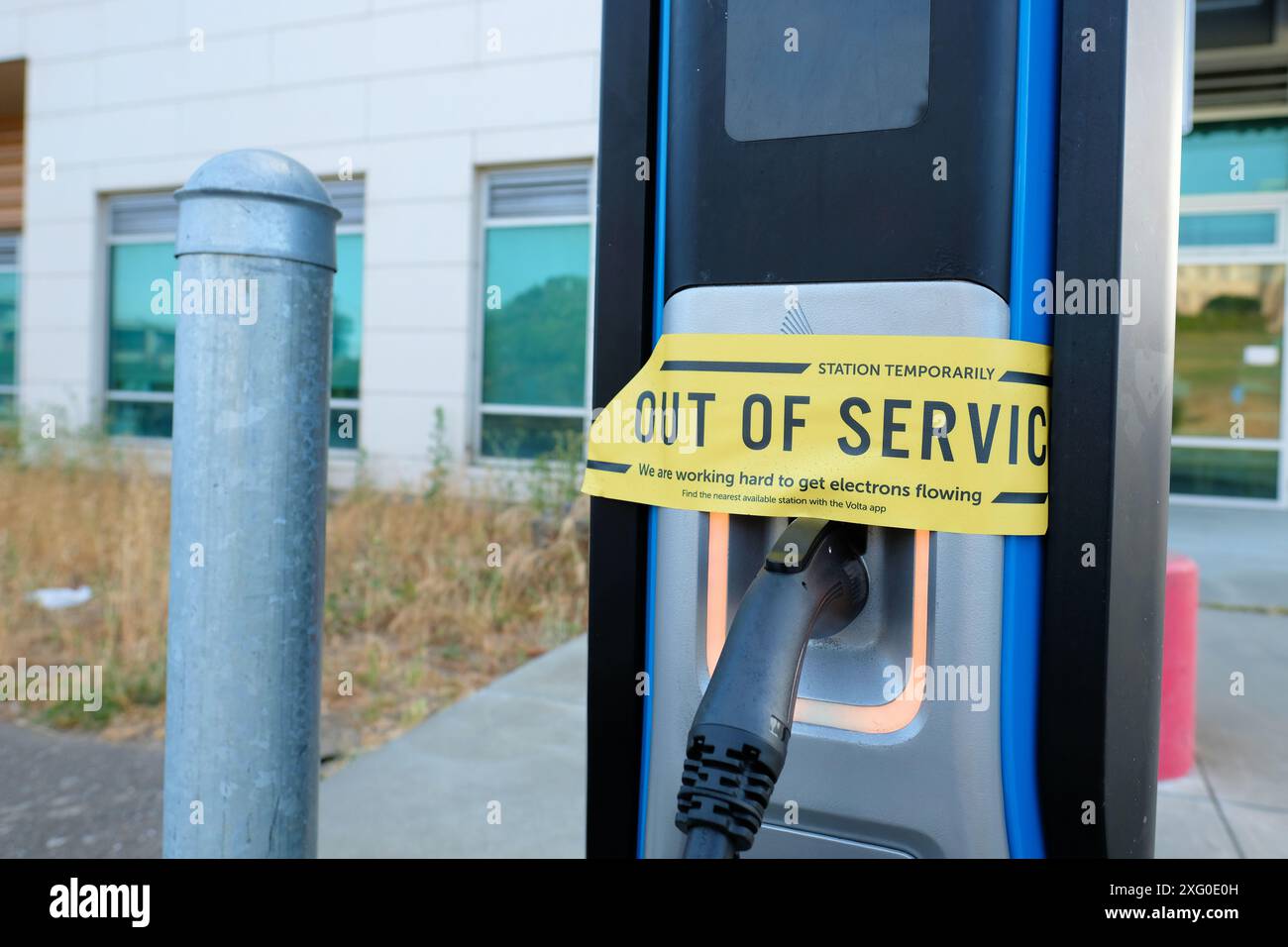 Public electric vehicle car charging station with Temporarily Out of ...