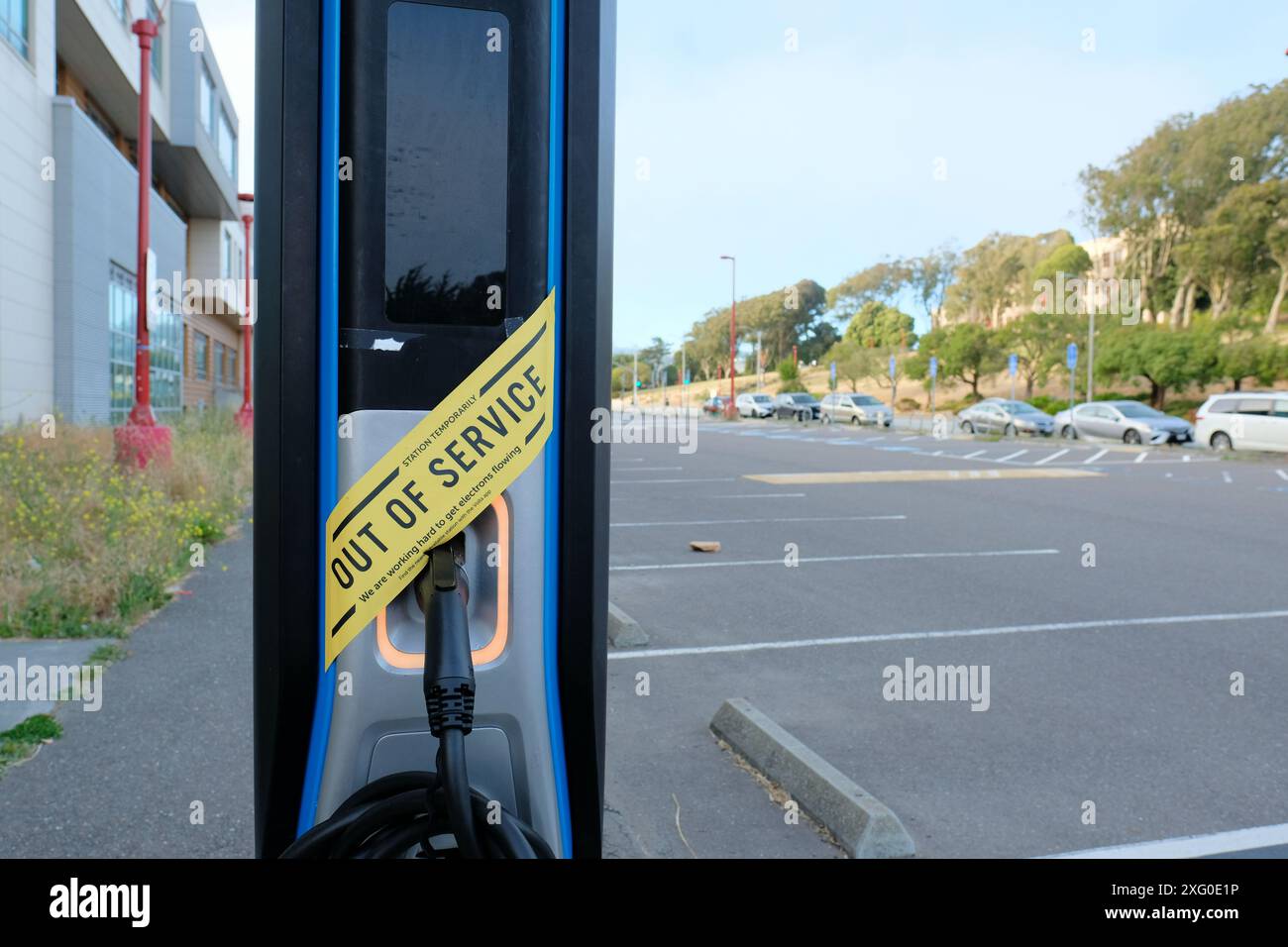 Public electric vehicle car charging station with Temporarily Out of ...