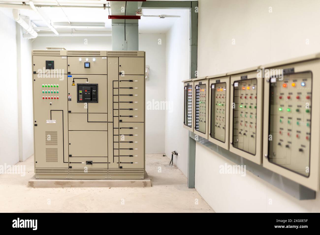 Control panel of power plant with electrical control panel. Industrial ...