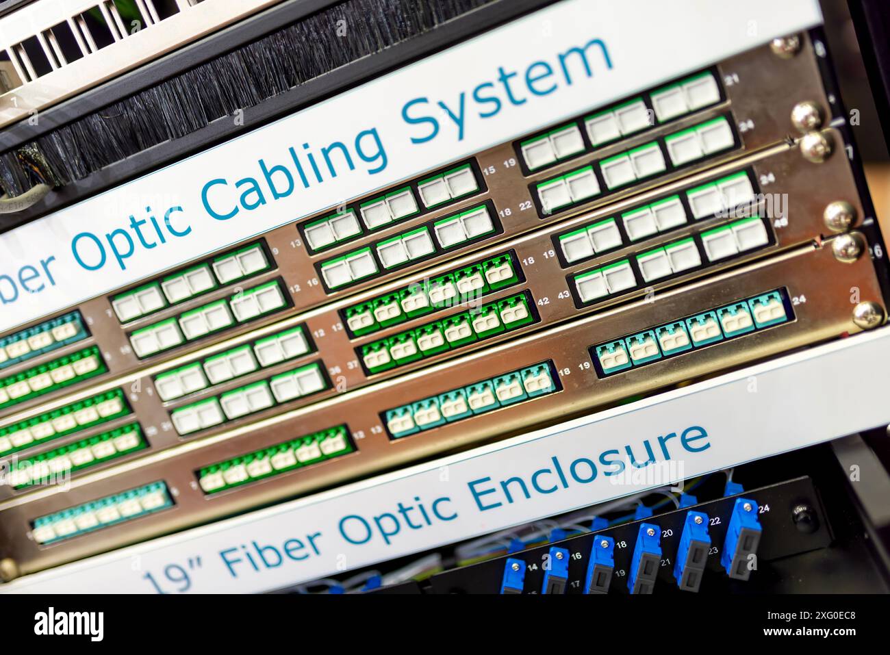 fiber optic with servers in a technology data center Stock Photo - Alamy