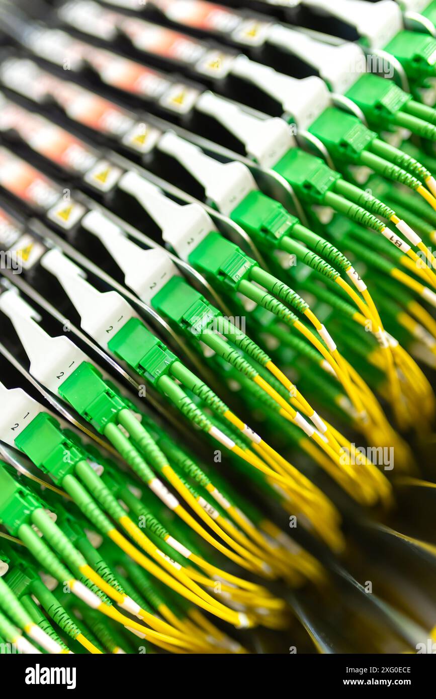 fiber optic with servers in a technology data center Stock Photo - Alamy