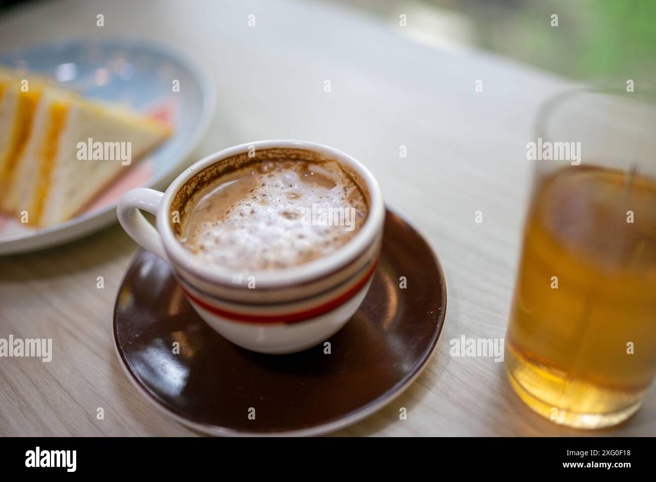 Hot coffee that looks amazing and delicious Stock Photo - Alamy