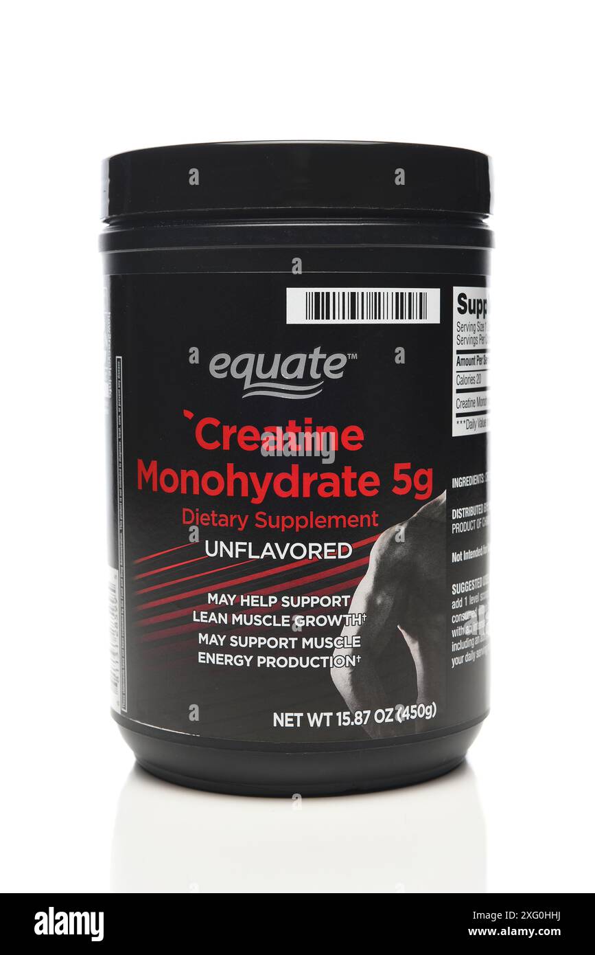 IRVINE, CALIFORNIA - 5 JULY 2024: A container of Equate Creatine ...