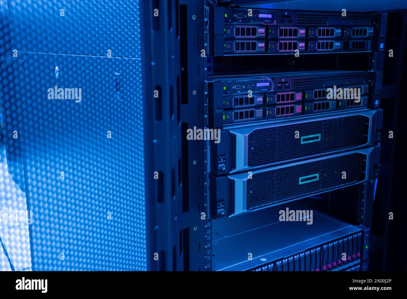 The server room tells the computer server that is working continuously ...