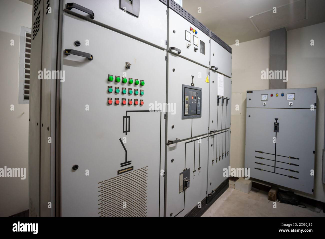 Electrical bridge breakers used to power large equipment Stock Photo ...