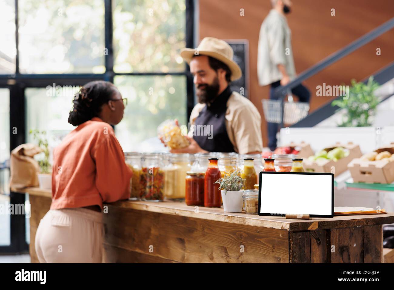 Horizontally positioned tablet with a blank chromakey mockup template ...