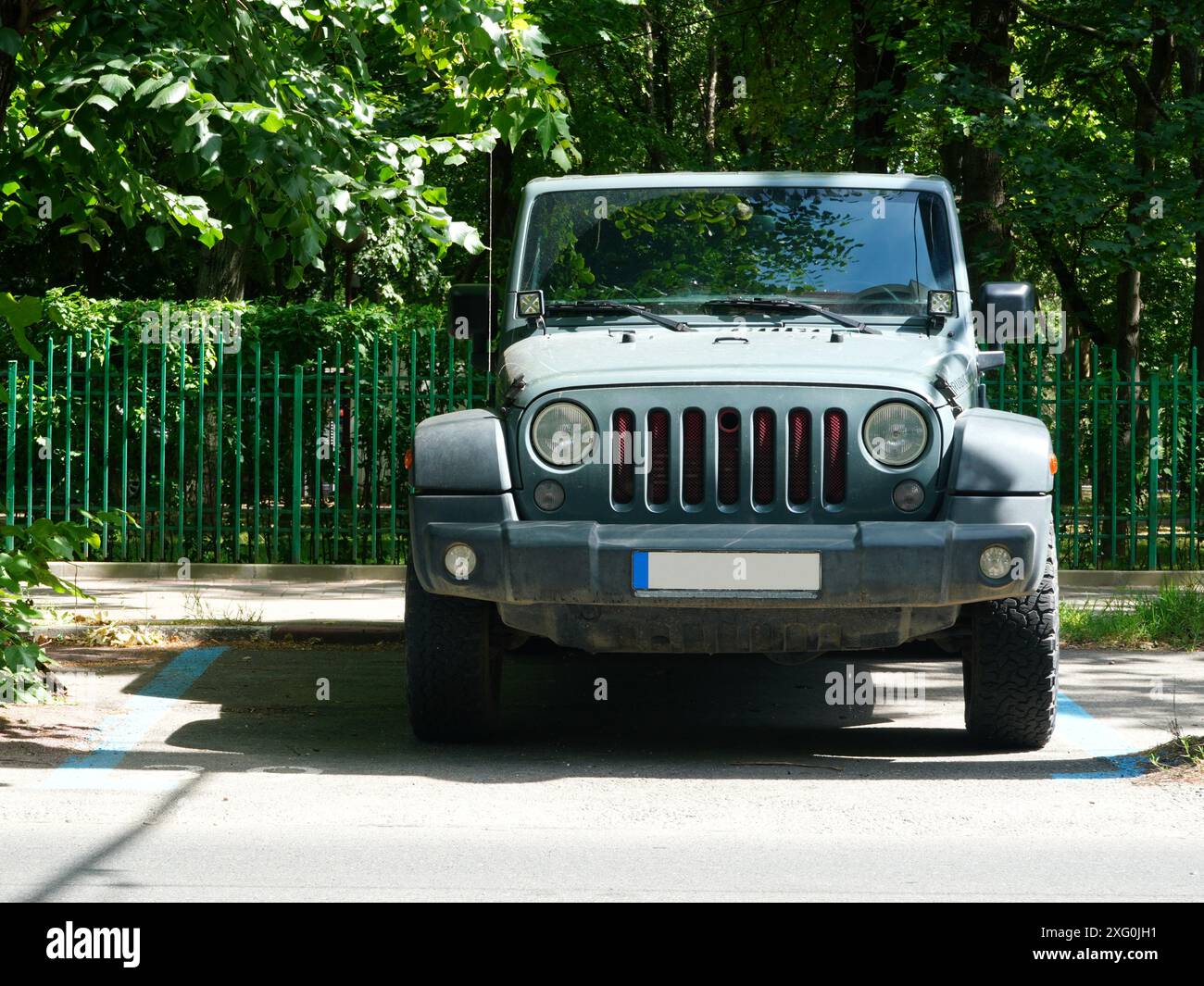 Bucharest, Romania - June 5, 2024: Front view of 4x4 Jeep Wrangler ...