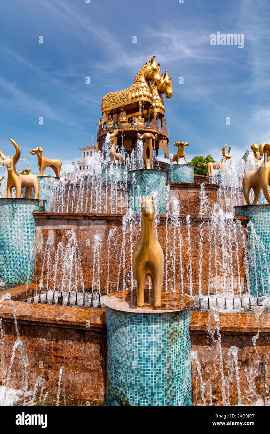 Colchis or Kolkha Fountain with thirty animal statues depicting the ...